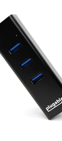 Plugable USB 3.0 3-Port Bus Powered Hub with Gigabit Ethernet ...