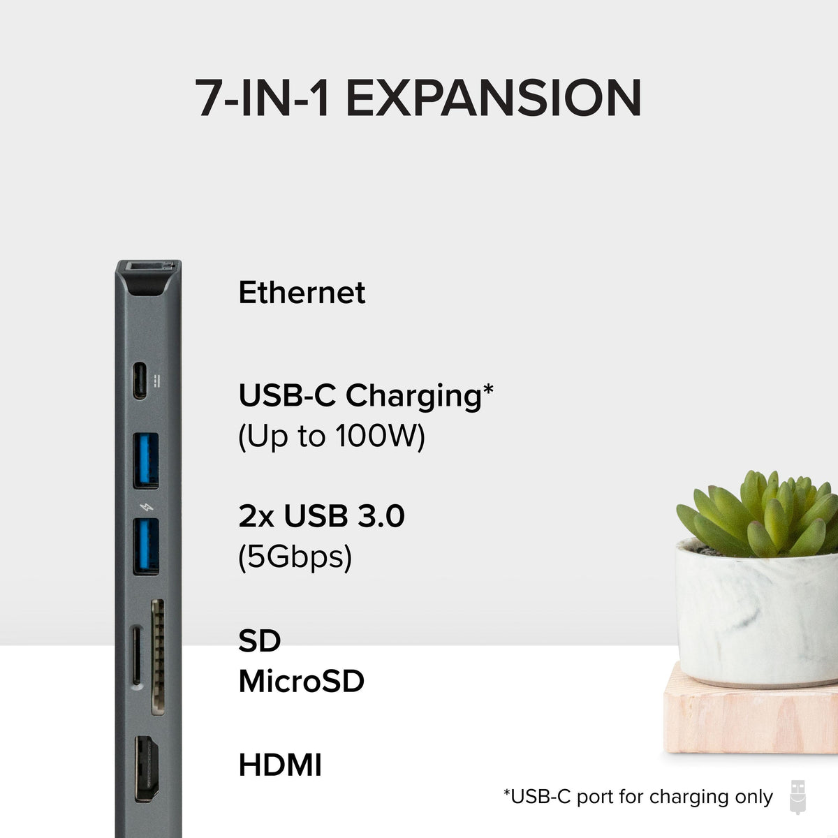Plugable USB-C 7-in-1 Hub with Ethernet ~ Plugable Technologies