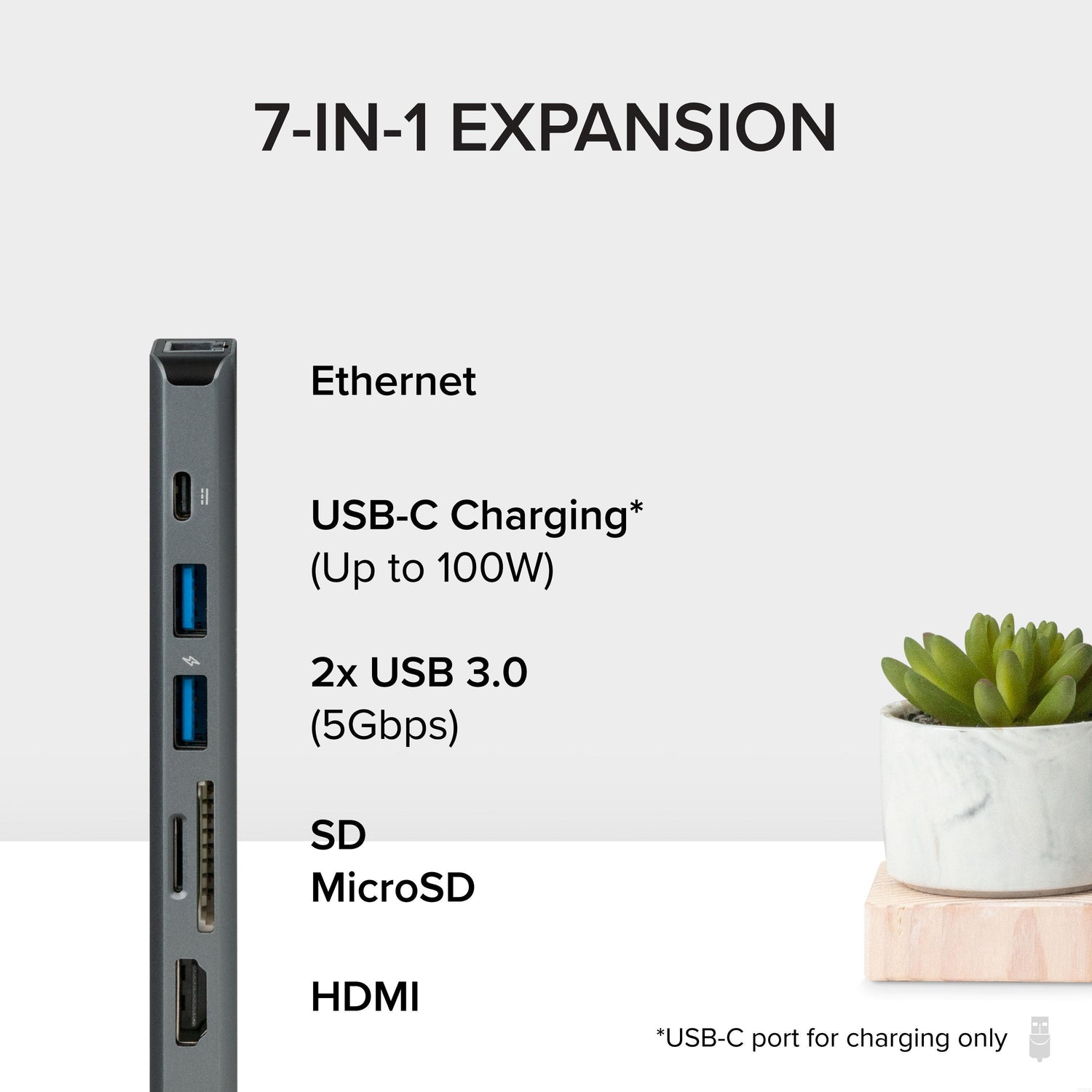 Plugable USB-C 7-in-1 Hub with Ethernet ~ Plugable Technologies