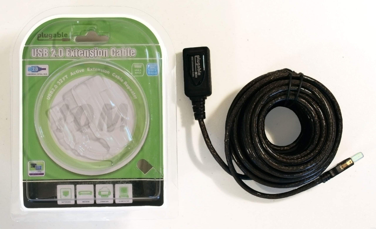 Plugable USB 2.0 Active Extension Cable (10m/32′) ~ Plugable Technologies