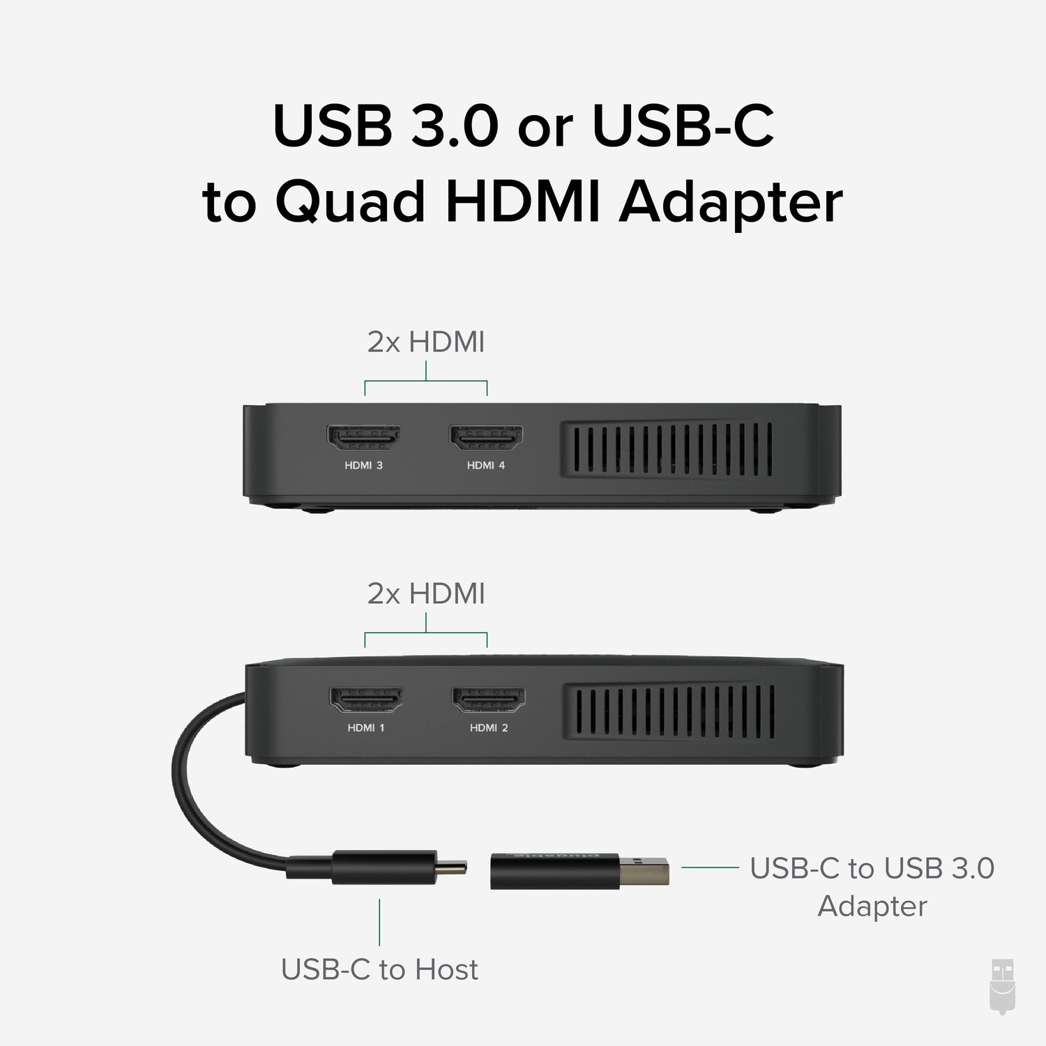 Plugable USB-C or USB 3.0 Quad HDMI Adapter ~ Plugable Technologies