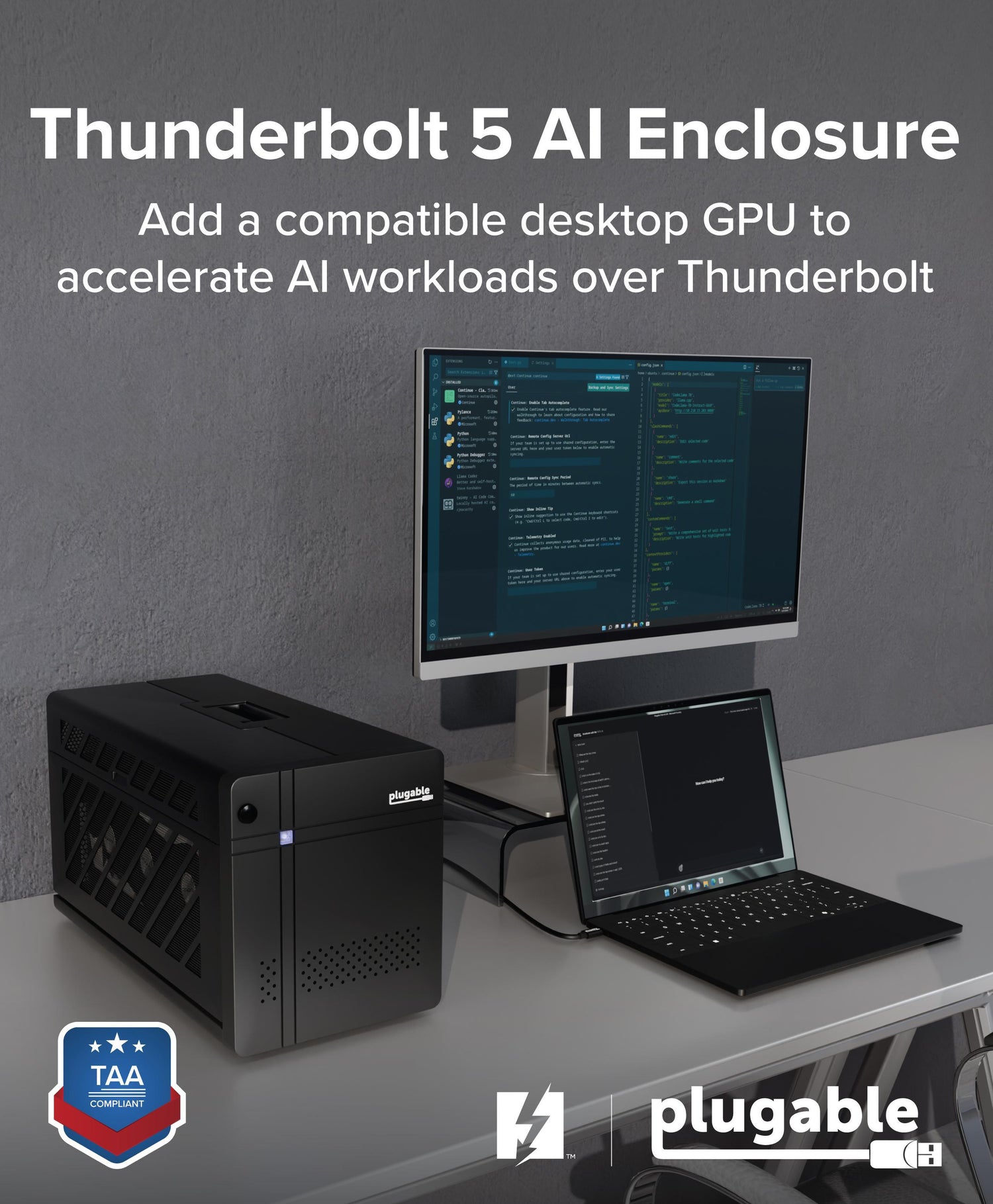 Plugable Thunderbolt 5 AI eGPU Enclosure ~ Plugable Technologies