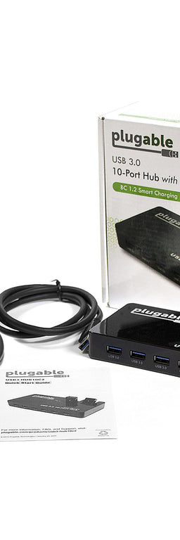 Plugable USB 3.0 10-Port Hub with 50W Power Adapter ~ Plugable Technologies