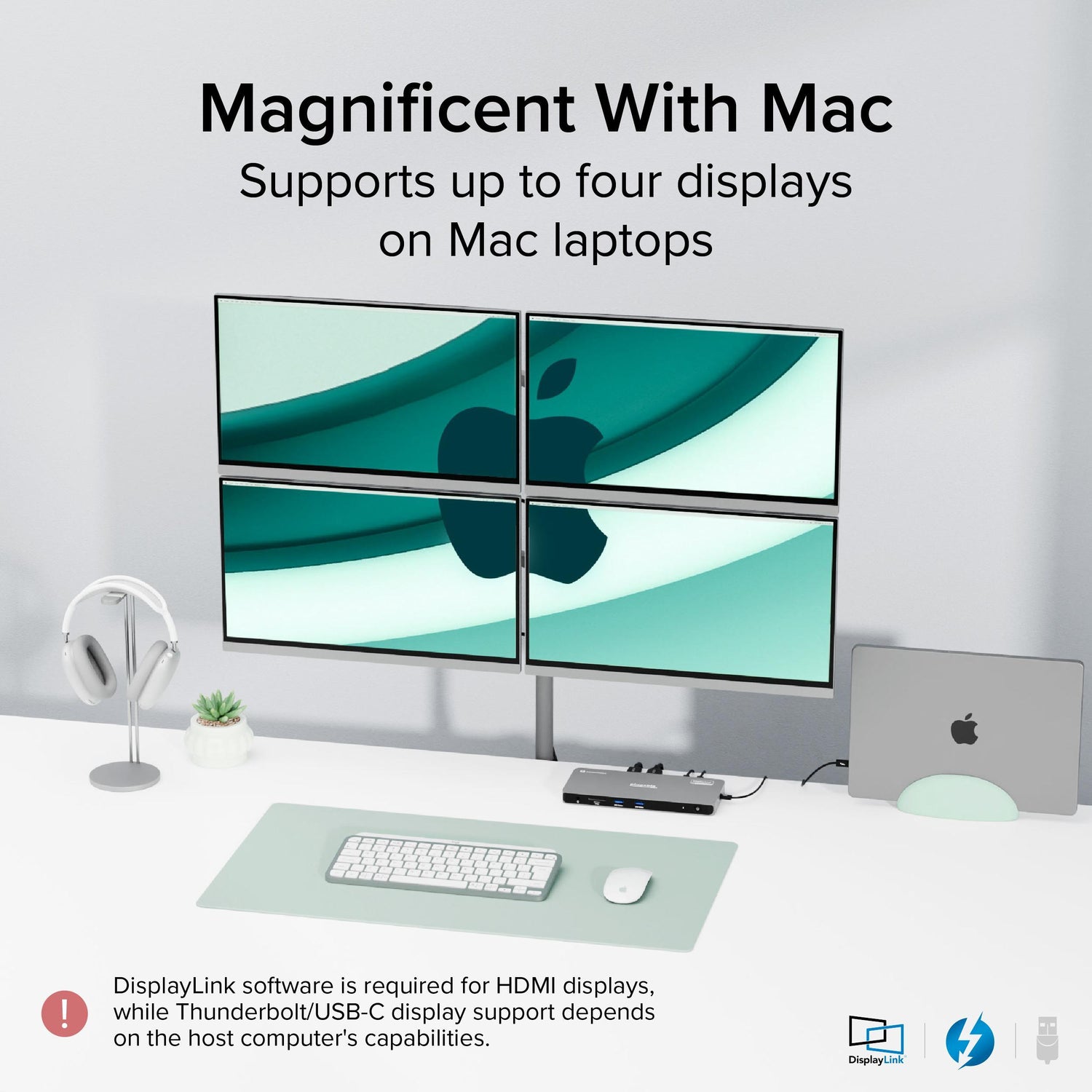 Plugable Thunderbolt 4 Docking Station for 4K Quad Monitors, 100W Lapt ...