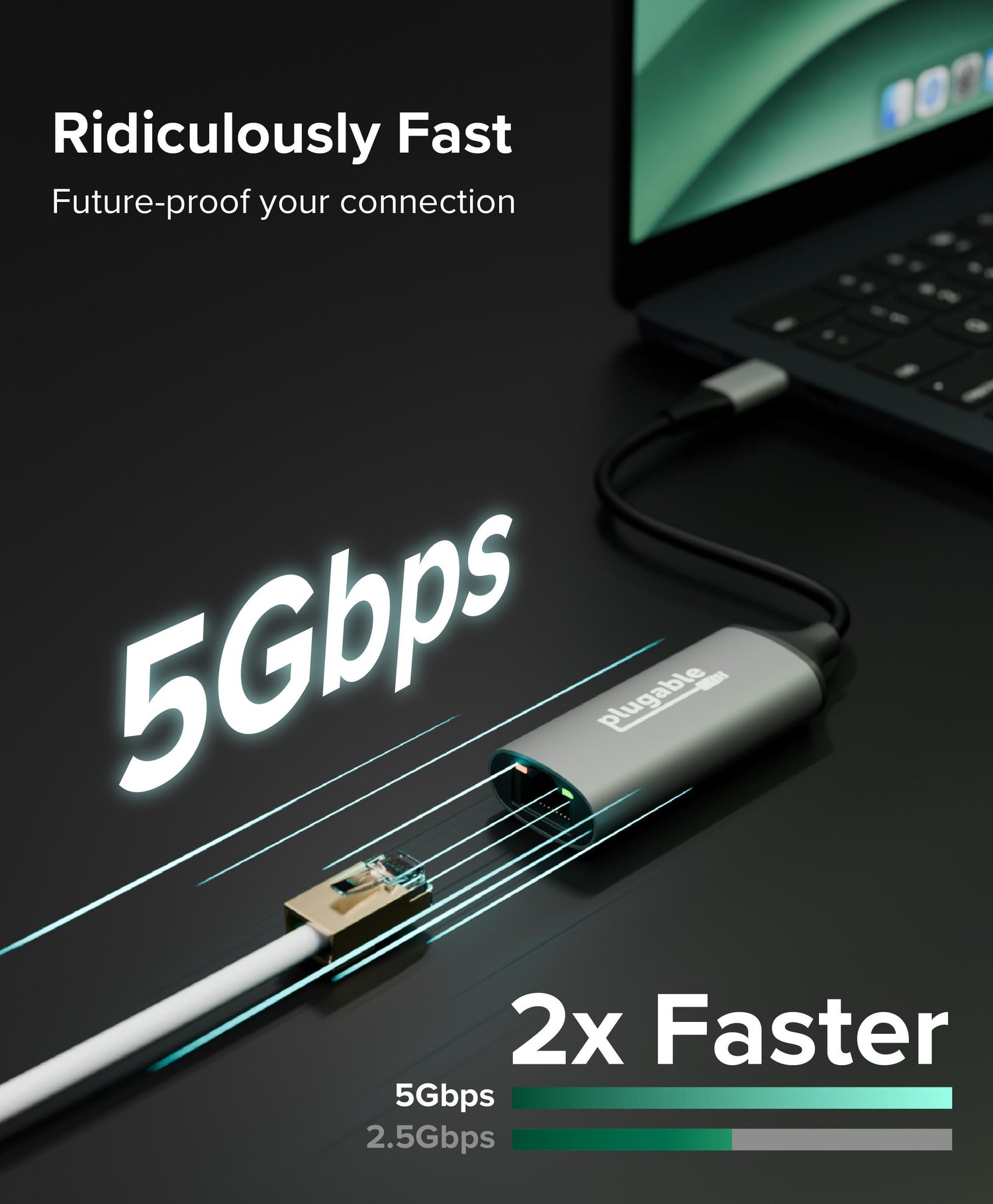 Plugable USB-C to 5GbE Ethernet Adapter ~ Plugable Technologies