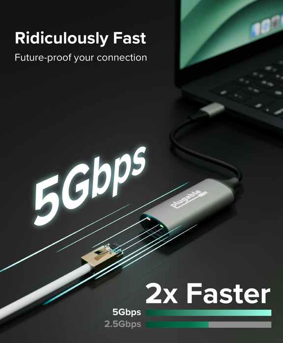 Plugable USB-C to 5GbE Ethernet Adapter ~ Plugable Technologies