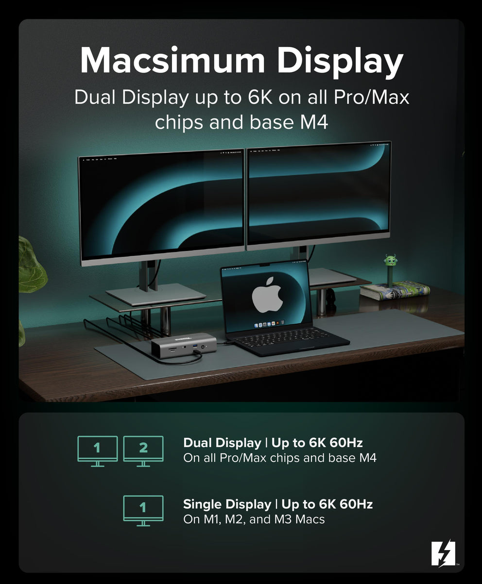 Plugable Thunderbolt 5 Dock with 3x Thunderbolt 5 Ports, 140W Laptop C ...