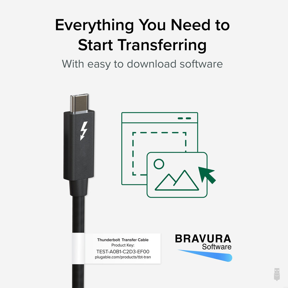 Thunderbolt™ 3 / 4 and USB4 Easy Transfer Cable ~ Plugable Technologies