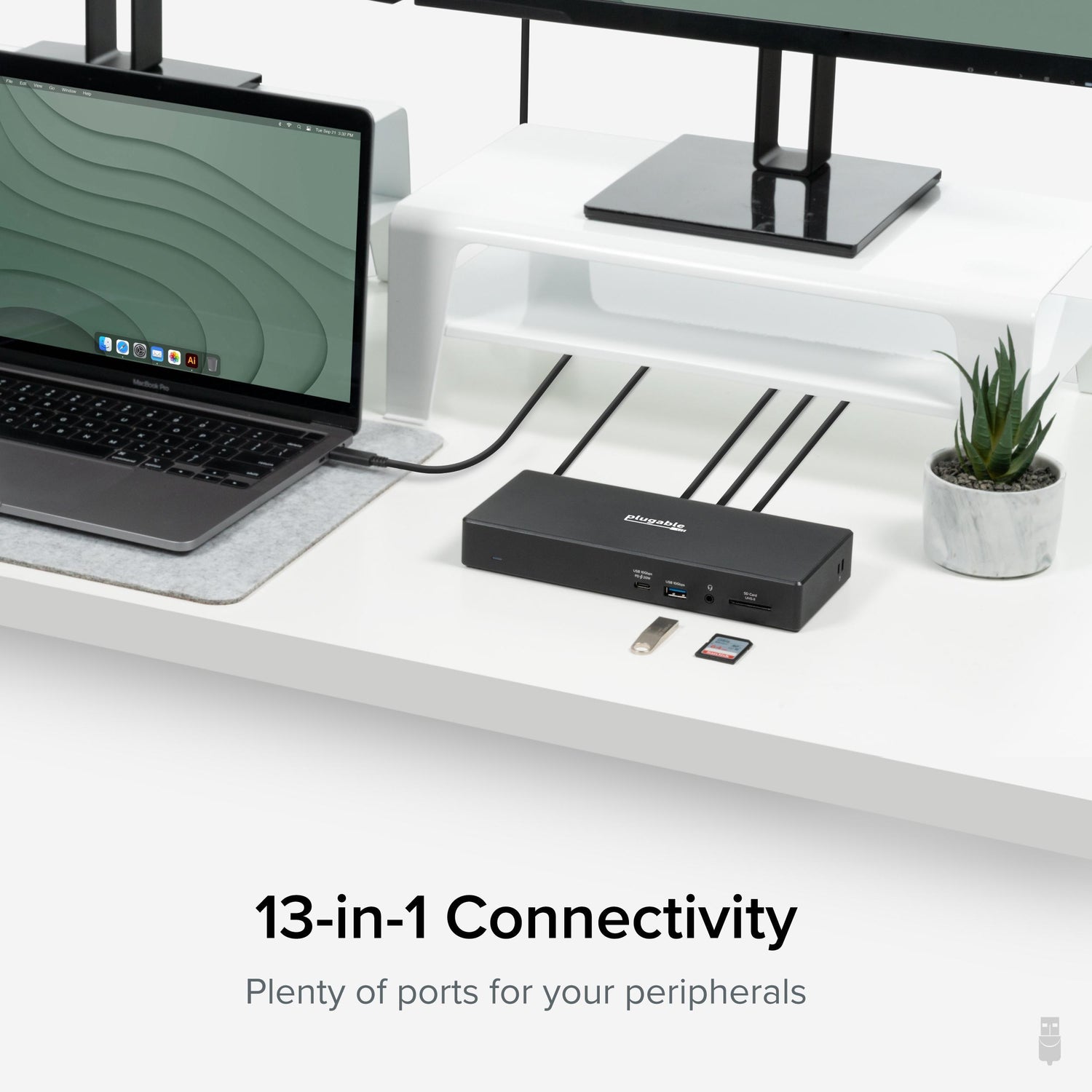 Plugable Triple Monitor USB-C Docking Station for Windows and Mac, wit ...