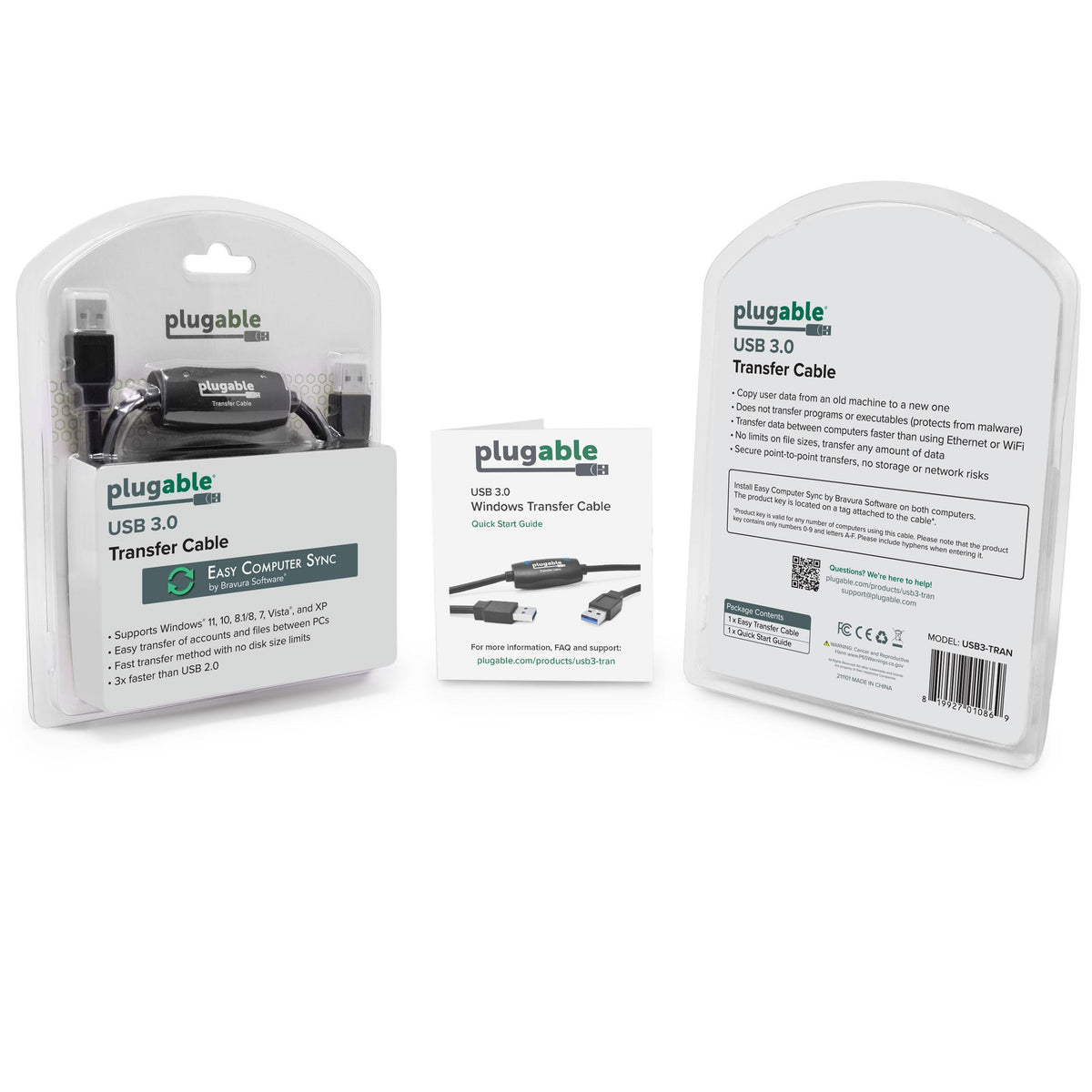 Plugable USB 3.0 Windows SuperSpeed Transfer Cable ~ Plugable Technologies