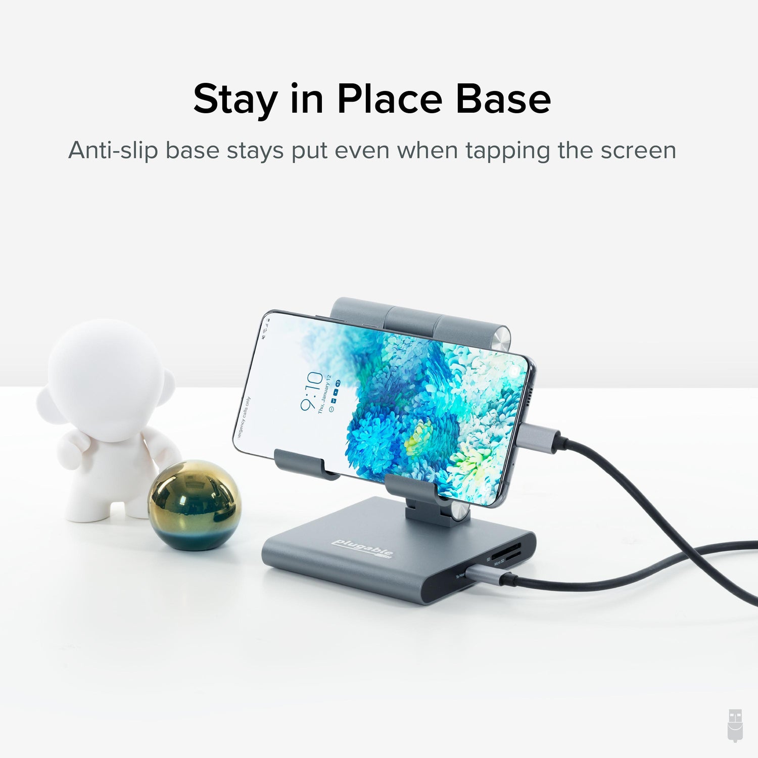 Plugable USB-C Tablet / Phone / iPad Stand with Docking Station, 100W ...