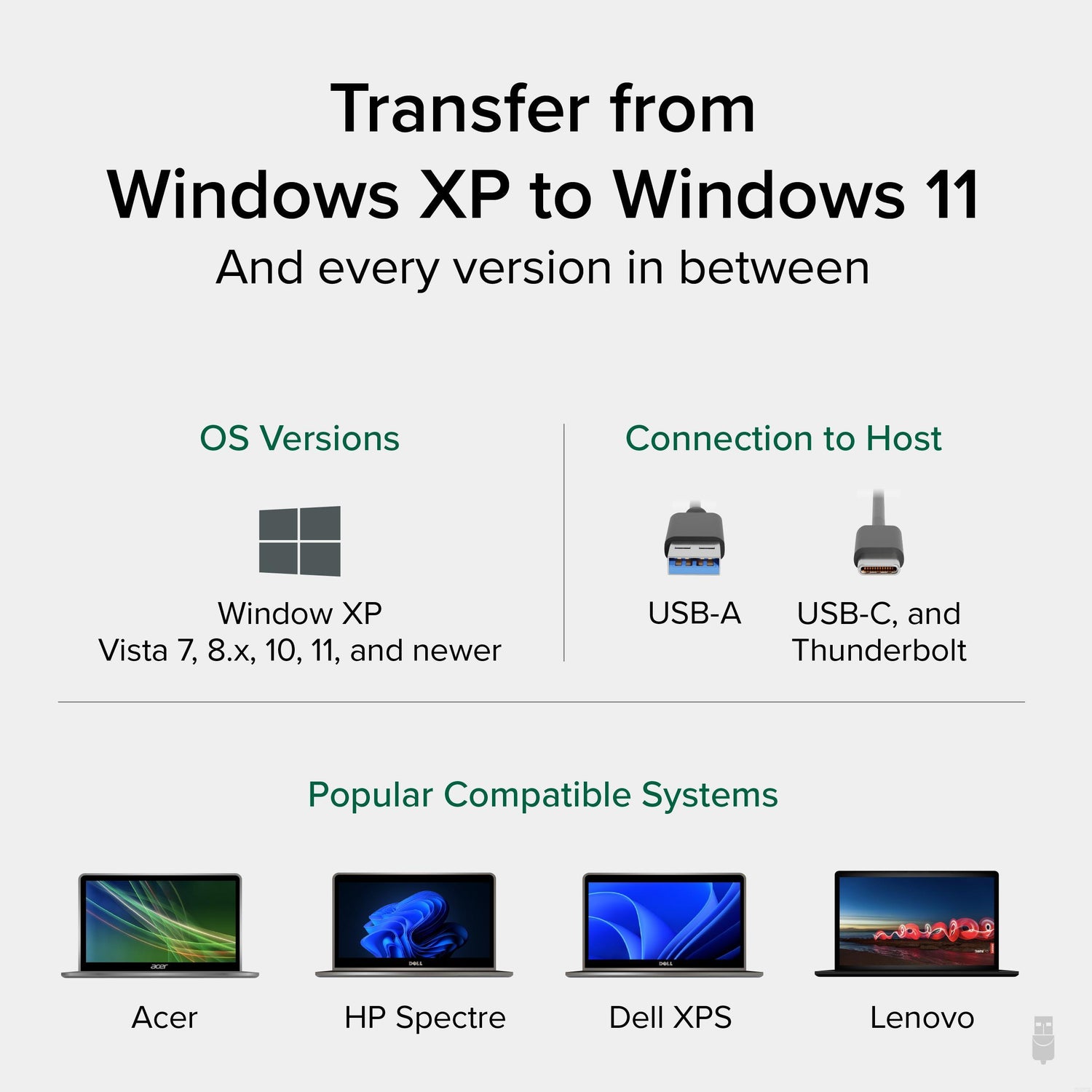 Plugable USB Data Transfer Cable with USB-C Adapters, 6.6ft ~ Plugable ...