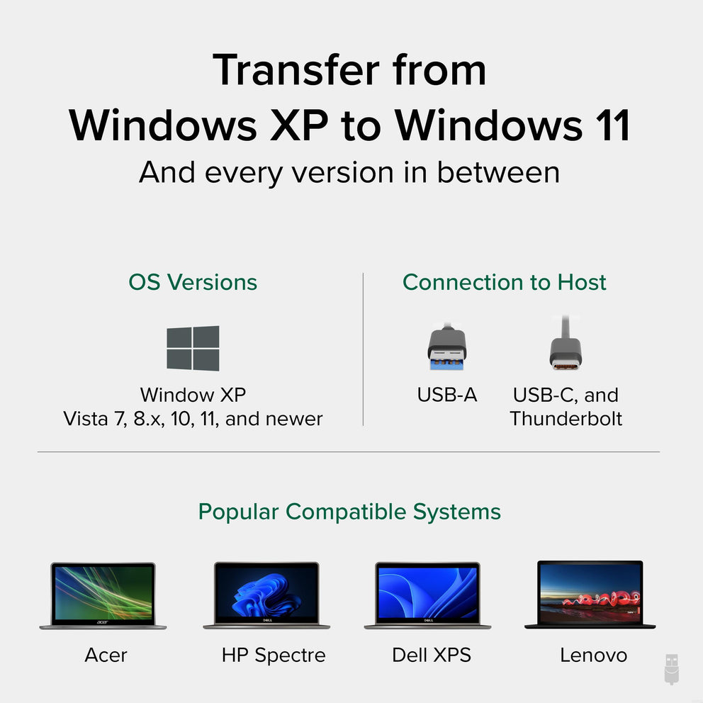Plugable USB Data Transfer Cable with USB-C Adapters, 6.6ft ~ Plugable ...