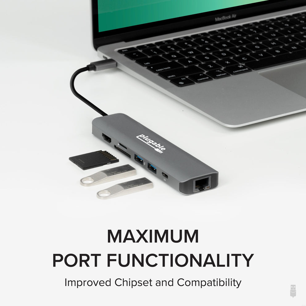 Plugable USB-C 7-in-1 Hub with Ethernet ~ Plugable Technologies