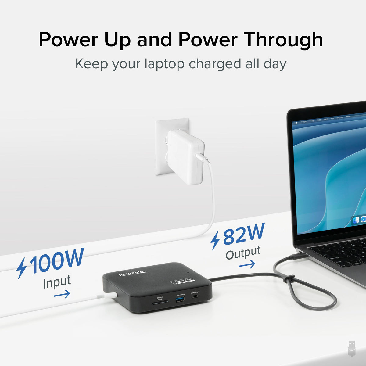 Plugable USB-C Dual HDMI Docking Station, 100W Pass Through Charging ...