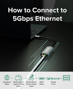 Plugable USB-C to 5GbE Ethernet Adapter ~ Plugable Technologies