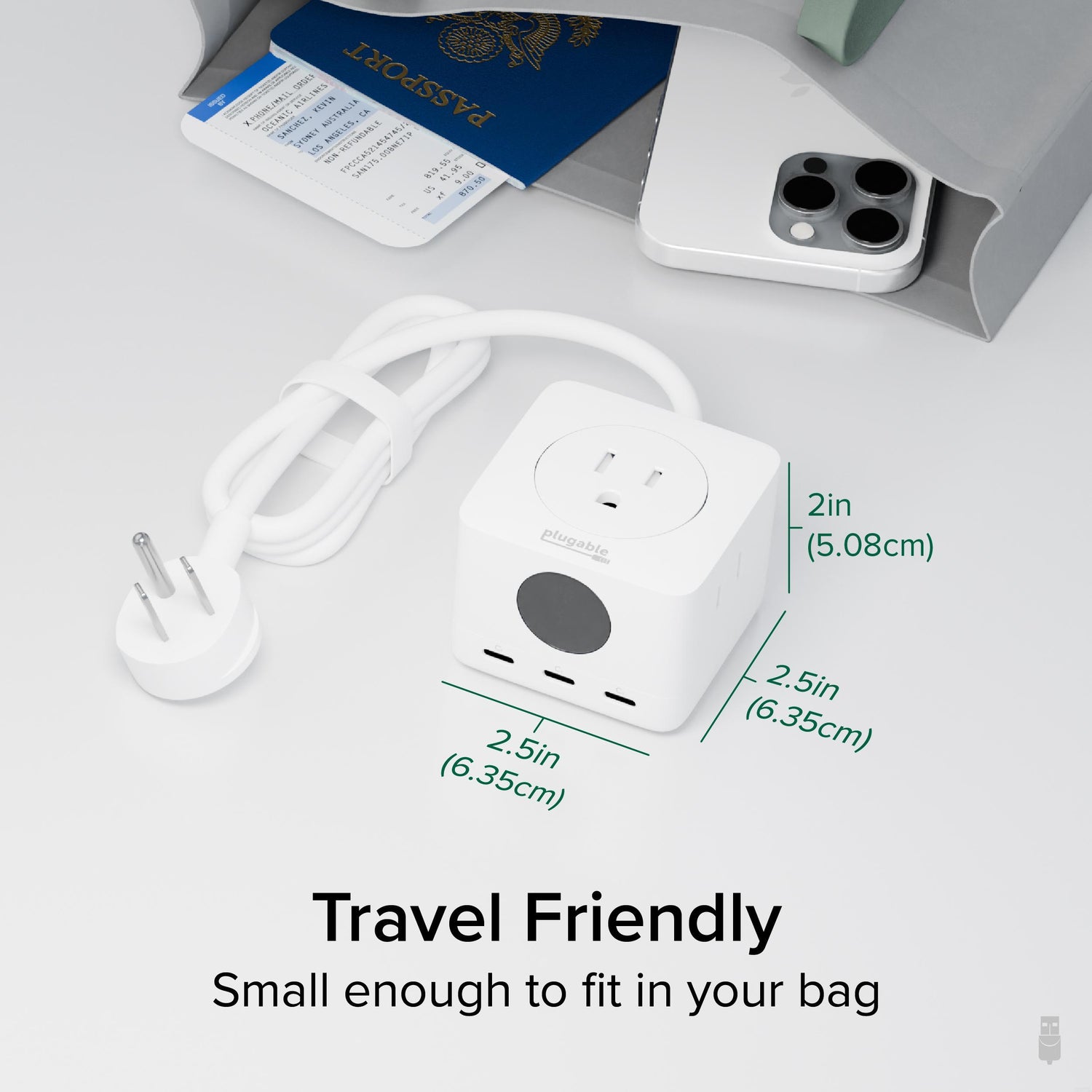 Plugable Power Strip and USB C Charging Station with Power Meter, 67W ...