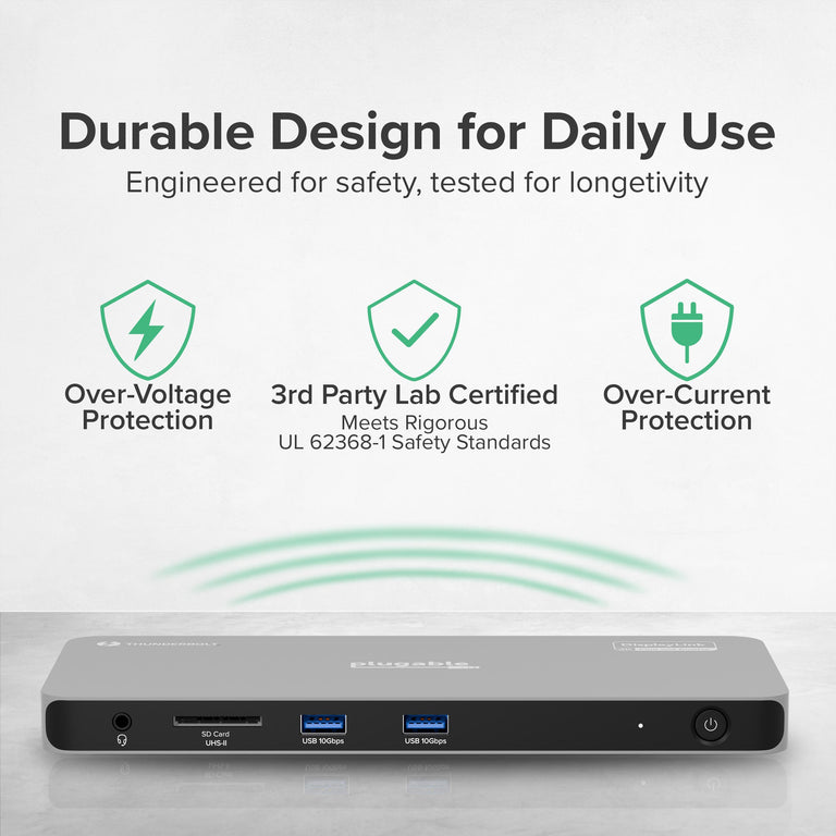 Plugable Thunderbolt 4 Docking Station for 4K Quad Monitors, 100W Lapt ...