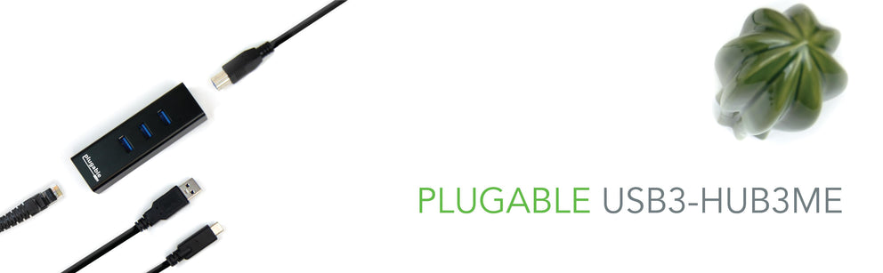 Plugable USB 3.0 3-Port Bus Powered Hub with Gigabit Ethernet ...