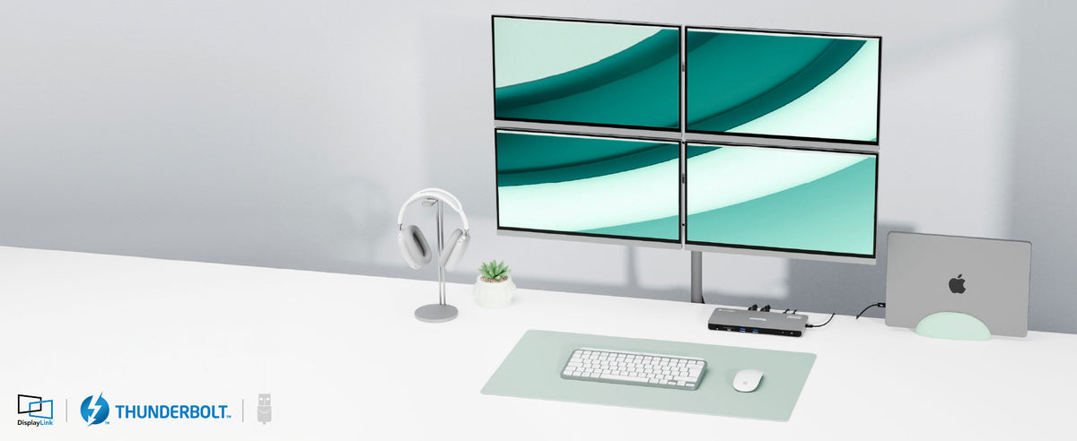 Plugable Thunderbolt 4 Docking Station for 4K Quad Monitors, 100W Lapt ...