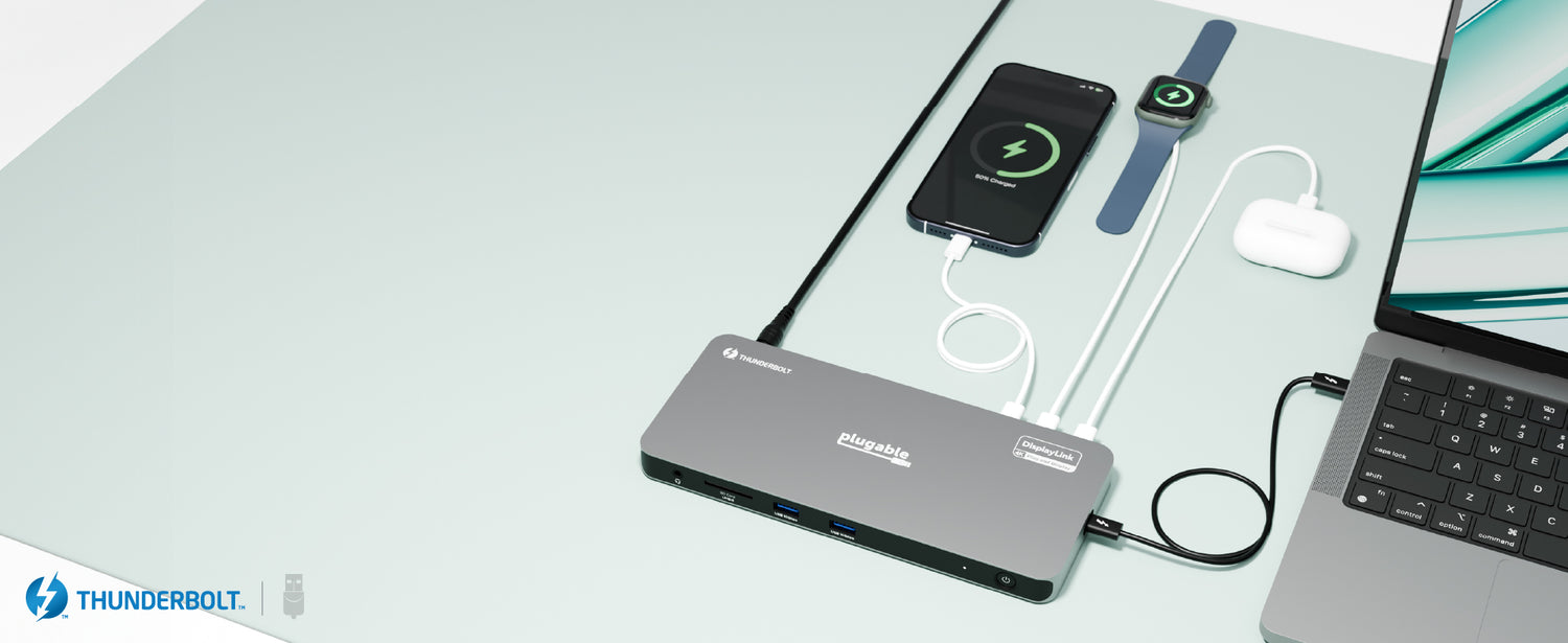 Plugable Thunderbolt 4 Docking Station for 4K Quad Monitors, 100W Lapt ~ Plugable Technologies