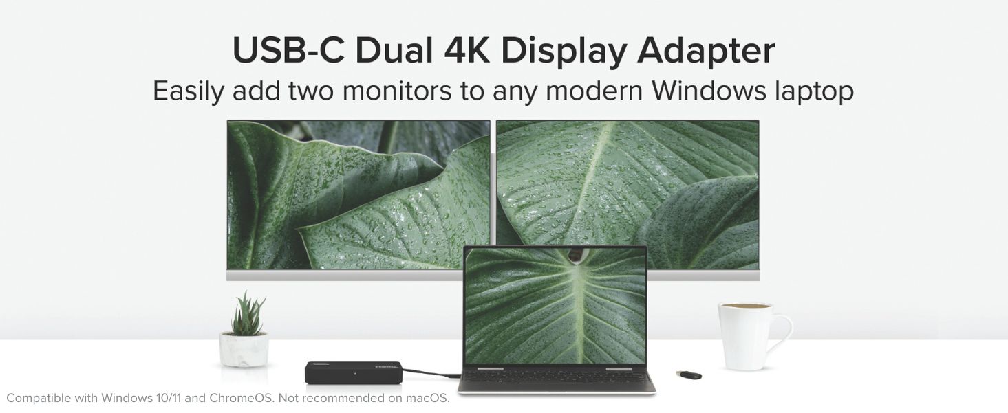 Plugable 4K DisplayPort and HDMI Dual Monitor Adapter for USB 3.0 and ...