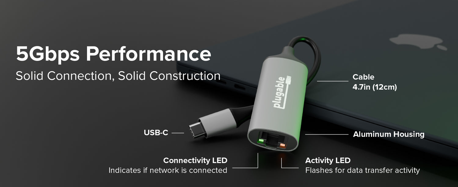 Plugable USB-C to 5GbE Ethernet Adapter ~ Plugable Technologies