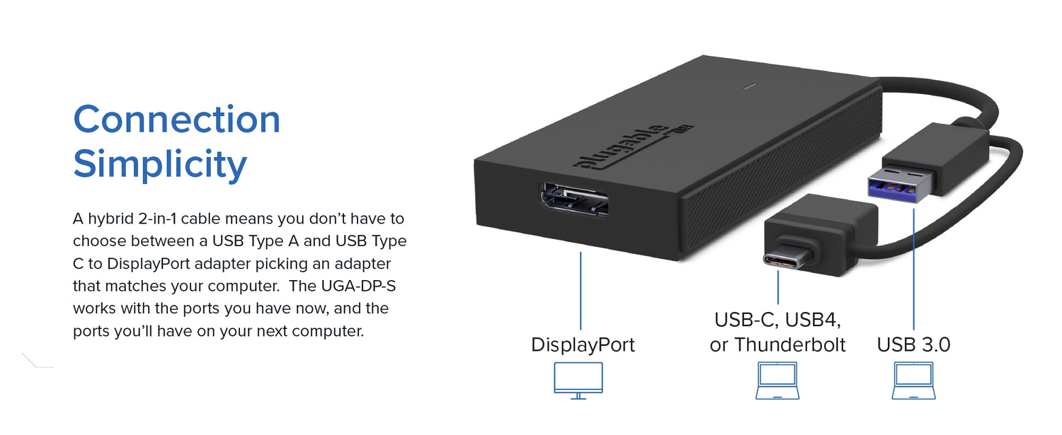 Plugable USB-C or USB 3.0 to DisplayPort Adapter ~ Plugable Technologies