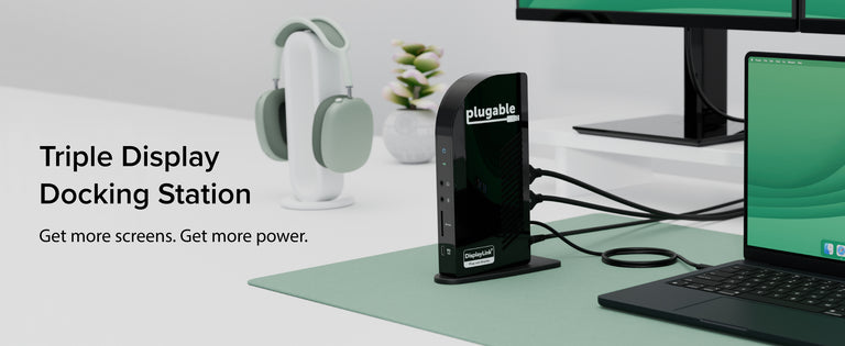 Plugable USB-C Triple Display Docking Station with DisplayLink USB ...