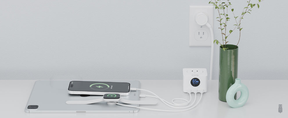 Plugable Power Strip and USB C Charging Station with Power Meter, 67W ...