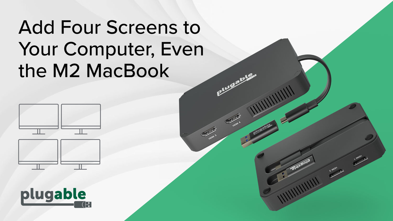 Plugable USB-C or USB 3.0 Quad HDMI Adapter ~ Plugable Technologies