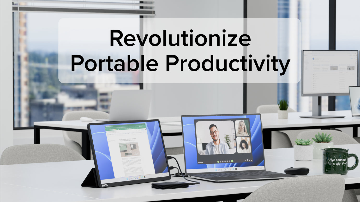 Plugable USB-C Portable Monitor with Protective Case/Stand, 100W Pass ...