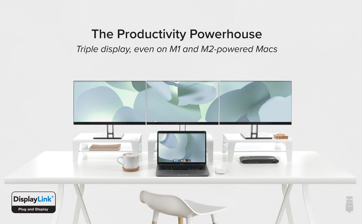 Plugable USB-C Triple Monitor Docking Station with 3x HDMI Ports, 100W ...