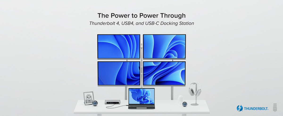 Plugable Thunderbolt™ 4 Docking Station for 4 Monitor Setup, 100W Lapt ...