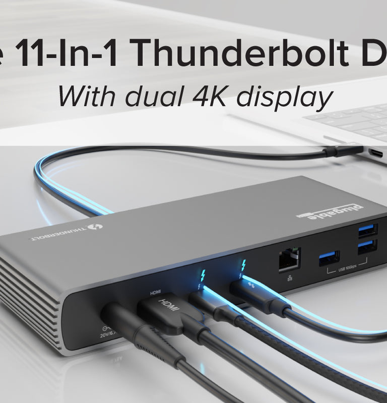Plugable Thunderbolt 4 & USB4 HDMI Docking Station with 96W Charging ...