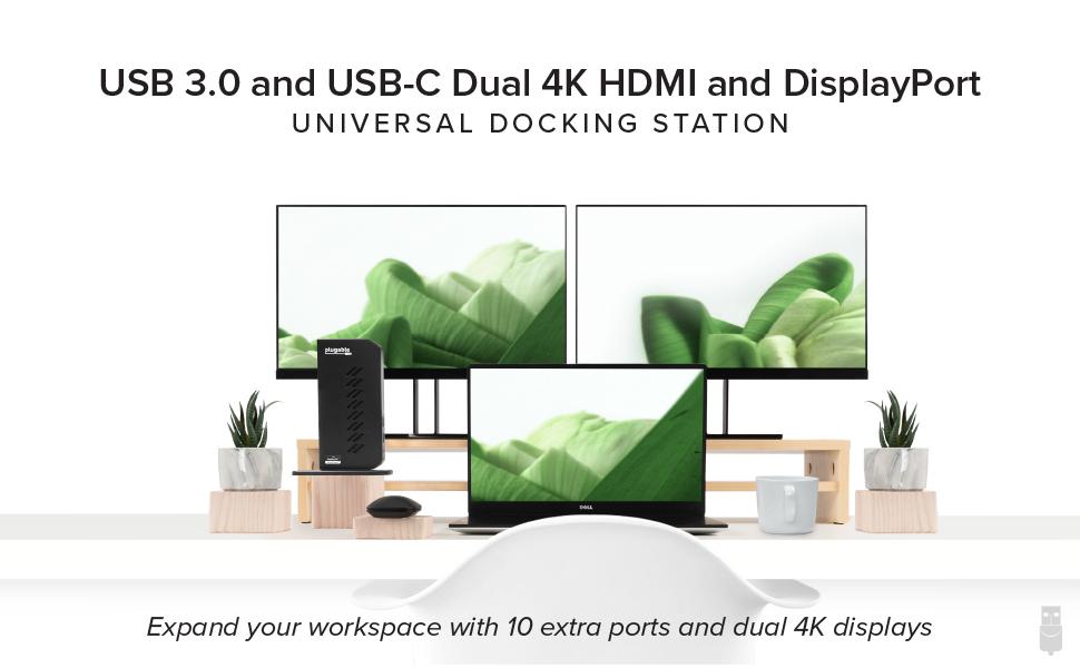 Plugable Universal Docking Station for Dual 4K Monitors ~ Plugable ...