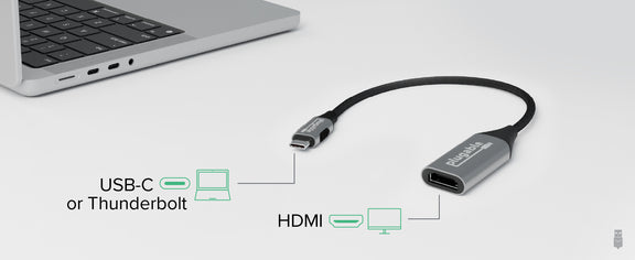 Plugable HDMI 2.1 USB-C to HDMI Adapter, Supports 4K 144Hz or 8K 60Hz ...