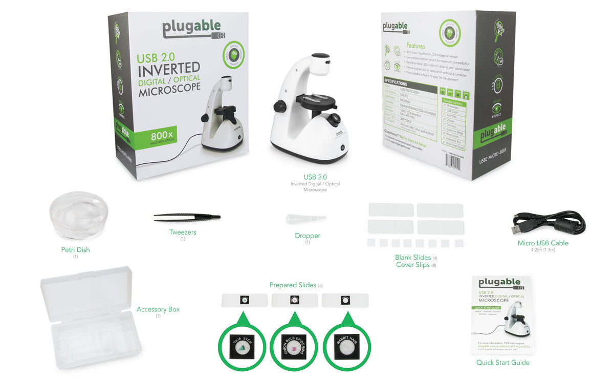Plugable 800x Inverted Digital/Optical USB Microscope ~ Plugable ...