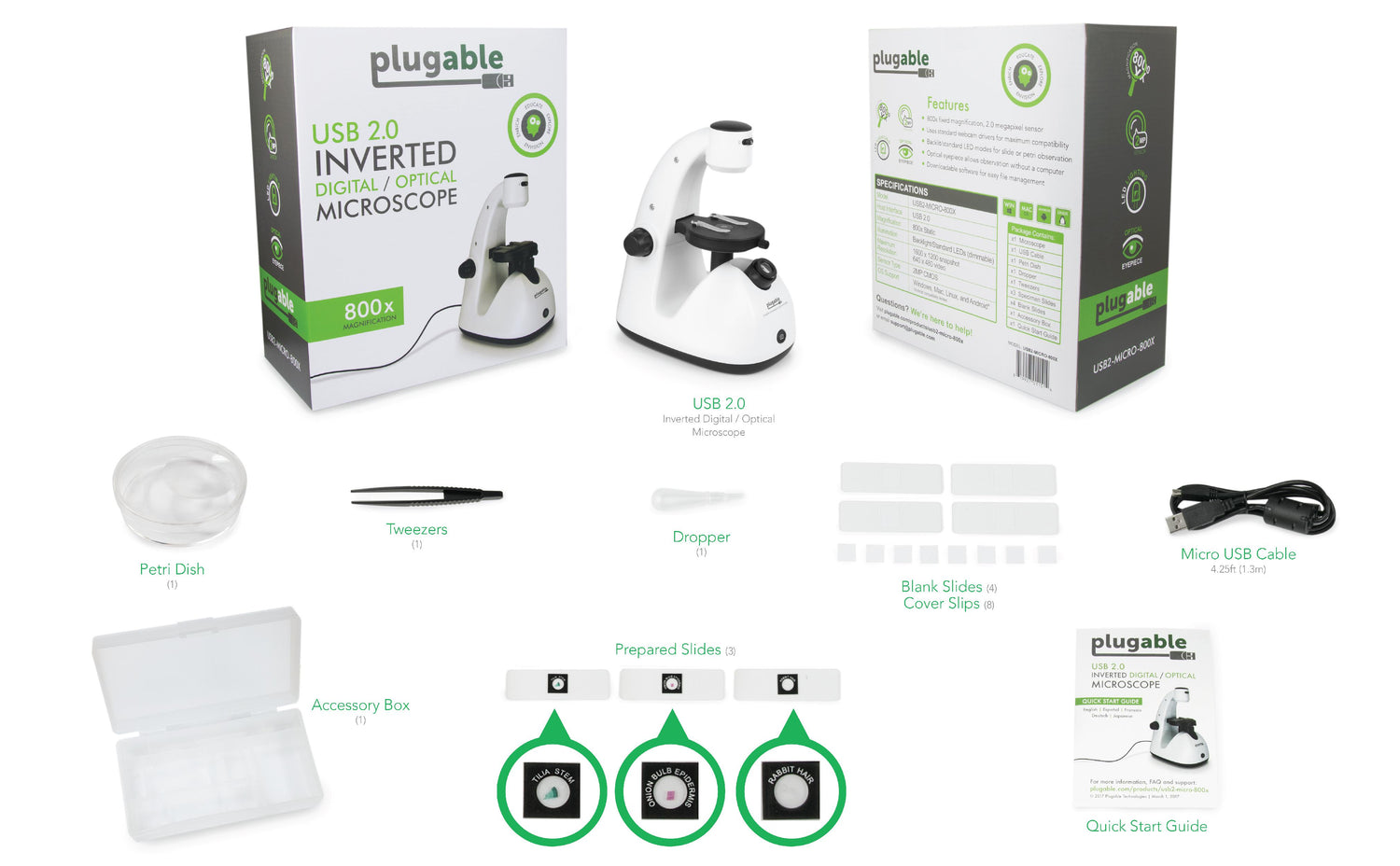 Plugable 800x Inverted Digital/Optical USB Microscope ~ Plugable ...