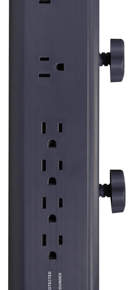Plugable 6-Outlet Clamping Desk Mountable Power Strip With 2-Port USB ...