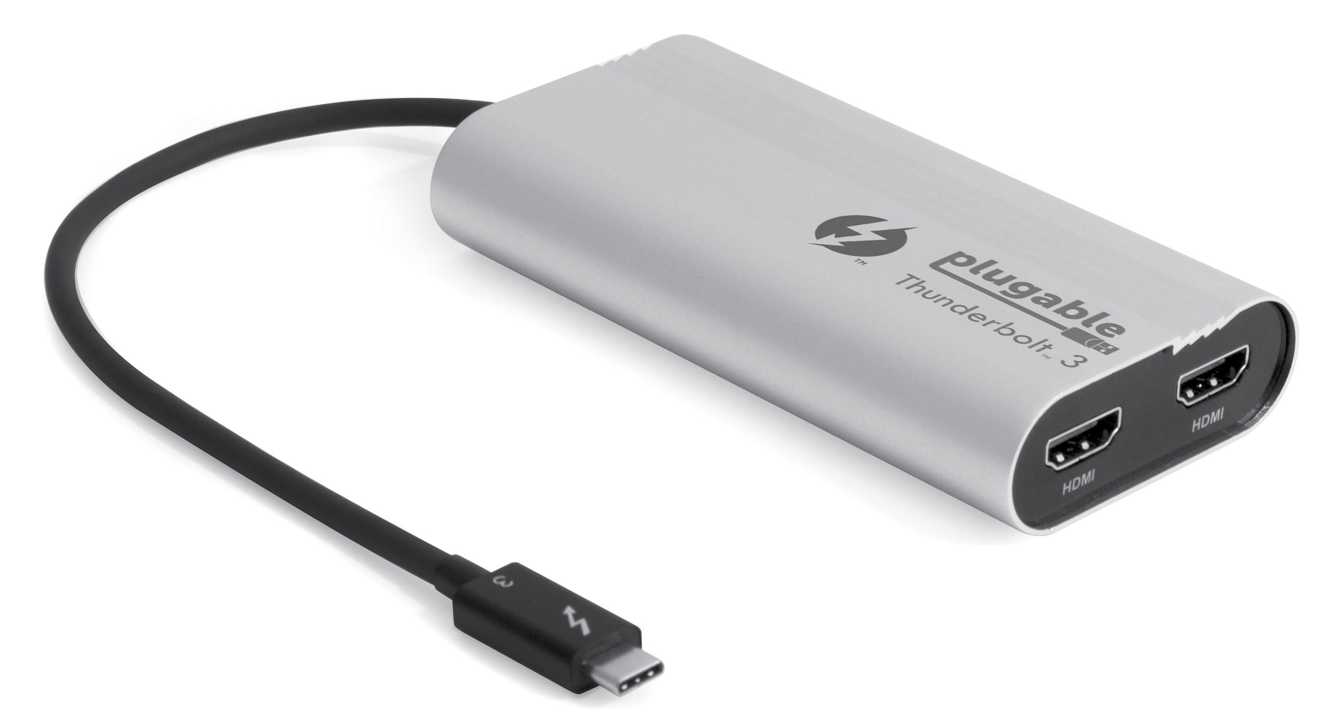 Plugable Thunderbolt™ 3 Dual Display HDMI 2.0 Adapter for Mac and Wind ...