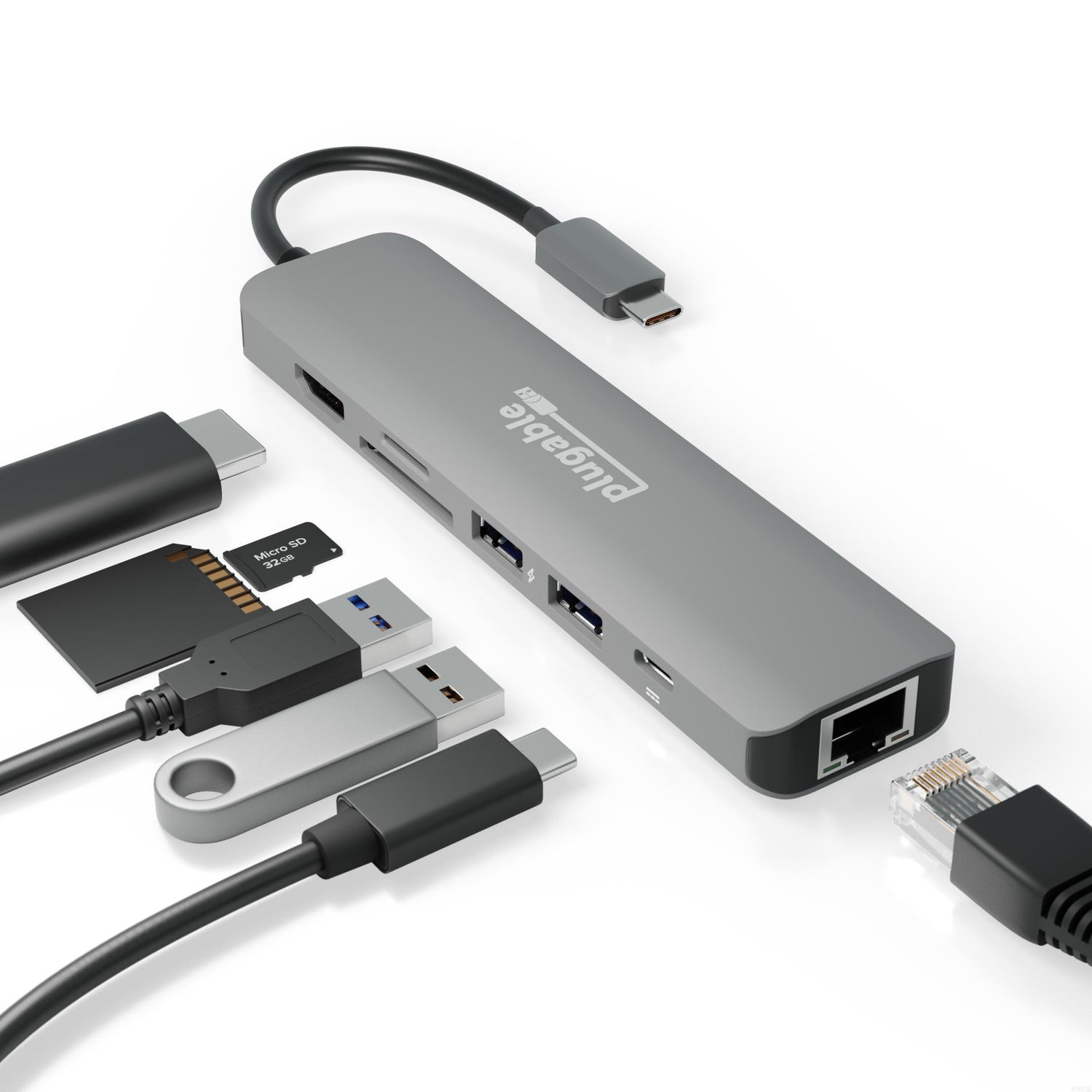 Plugable USB-C 7-in-1 Hub with Ethernet ~ Plugable Technologies