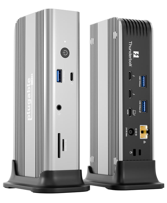 Plugable Thunderbolt 5 Dock with 3x Thunderbolt 5 Ports, 140W Laptop C ...