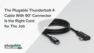 Plugable Thunderbolt 4 Cable with Right Angle Connection (2.6ft / 80cm ...