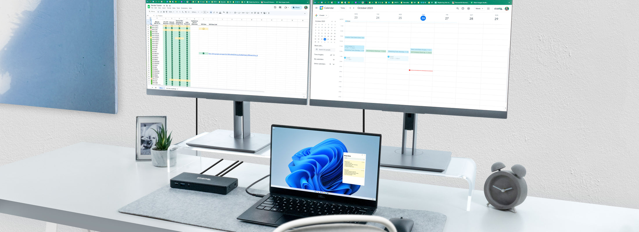 Plugable USB-C Dual HDMI Display Docking Station with 65W Laptop Charg ...