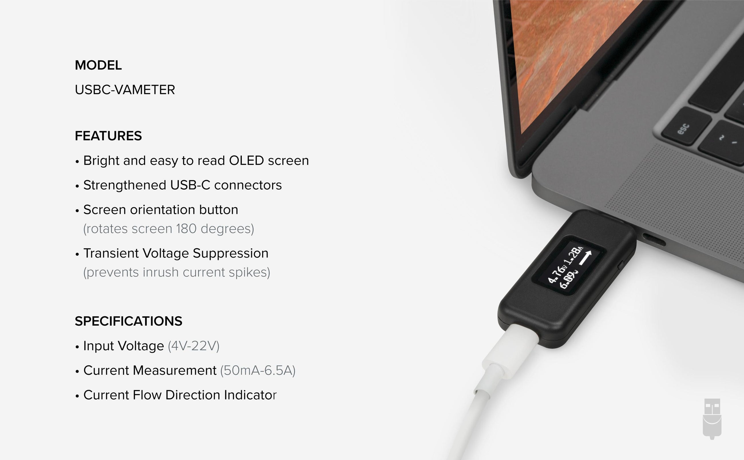 Plugable USB-C Voltage and Amperage Meter ~ Plugable Technologies