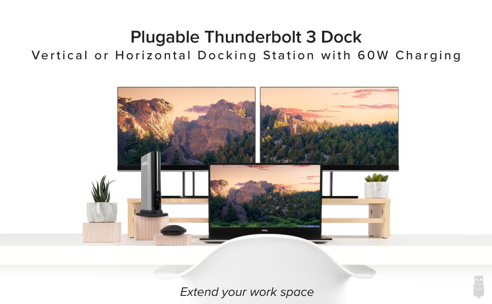 Plugable TBT3-UDV Thunderbolt™ 3 Dock with Host Charging (Supports ...