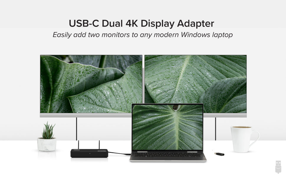 Plugable USB 3.0 and USB-C 4K DisplayPort and HDMI Dual Monitor Adapte ...