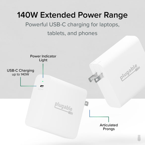 Plugable 140W USB-C GaN Power Adapter ~ Plugable Technologies