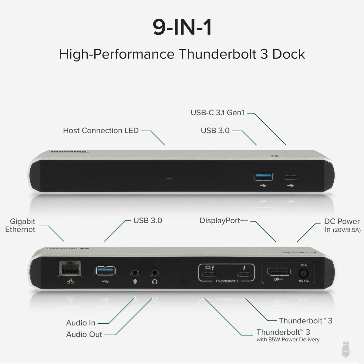 Plugable Thunderbolt™ 3 Docking Station with 85W Host Charging ...